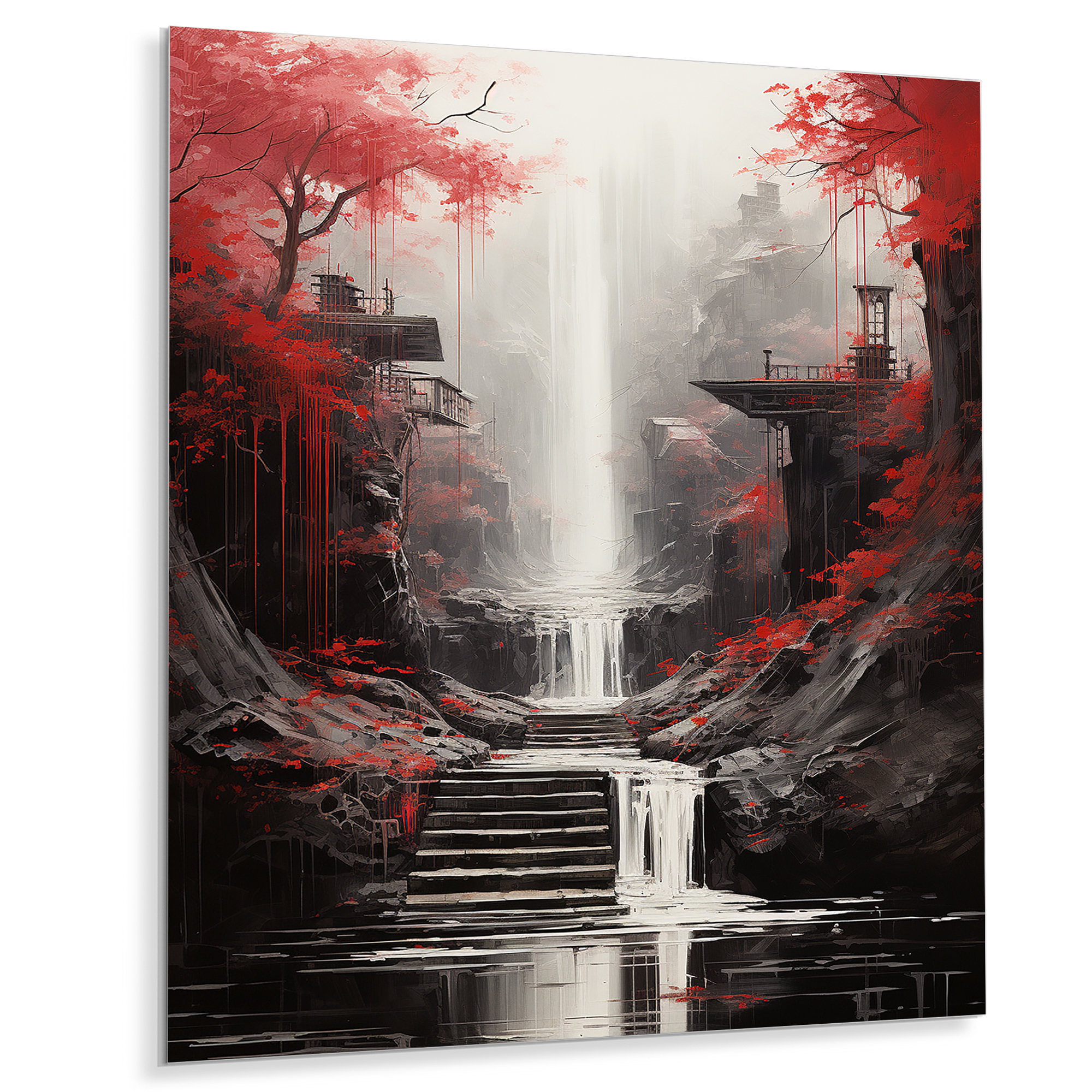 Winston Porter Red Tree Endless Waterfall Journey - Landscapes Metal ...