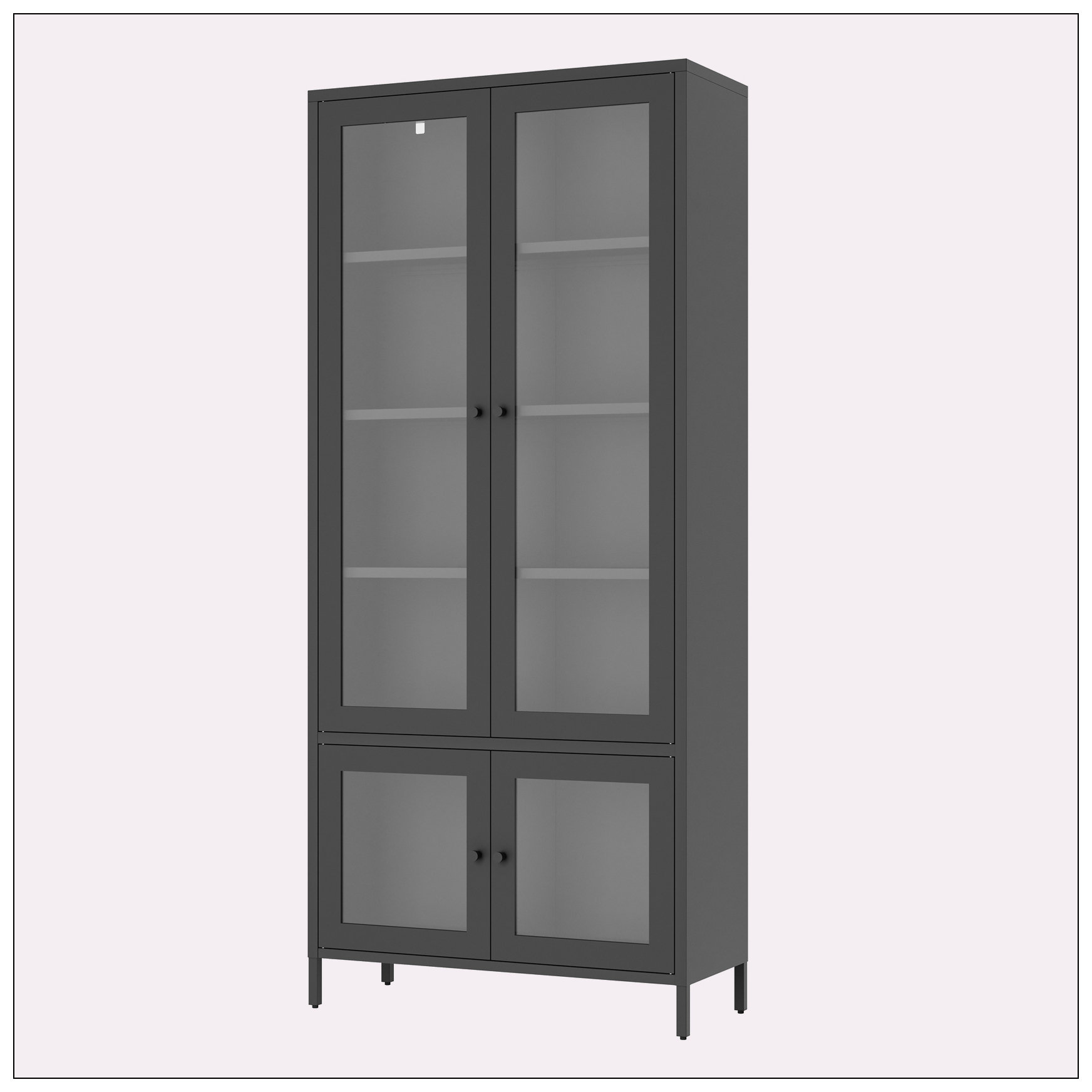 17 Stories Large Metal Storage Cabinet Display Cabinet, Reinforced ...
