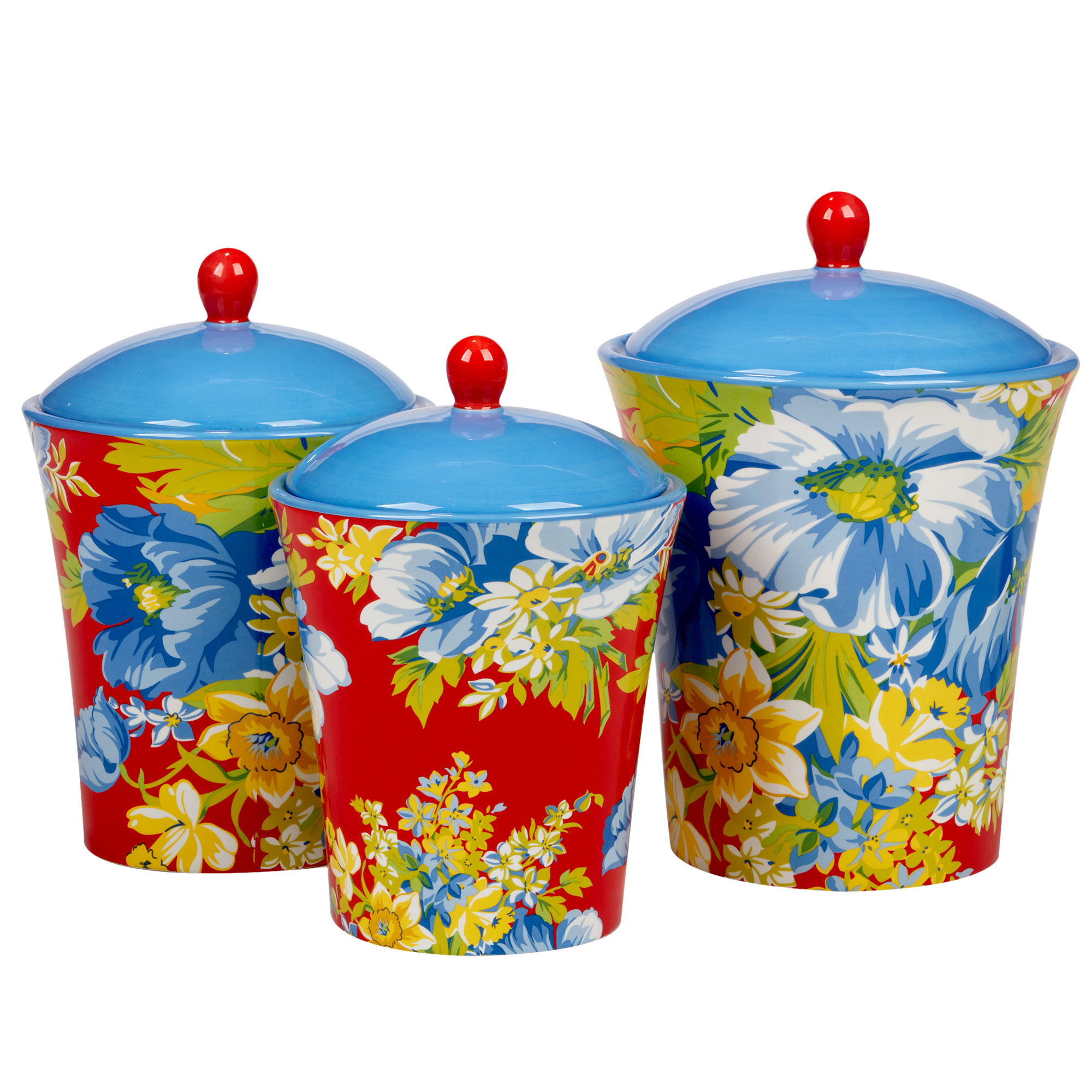Certified International Blossom Set of 3 Canisters | Wayfair