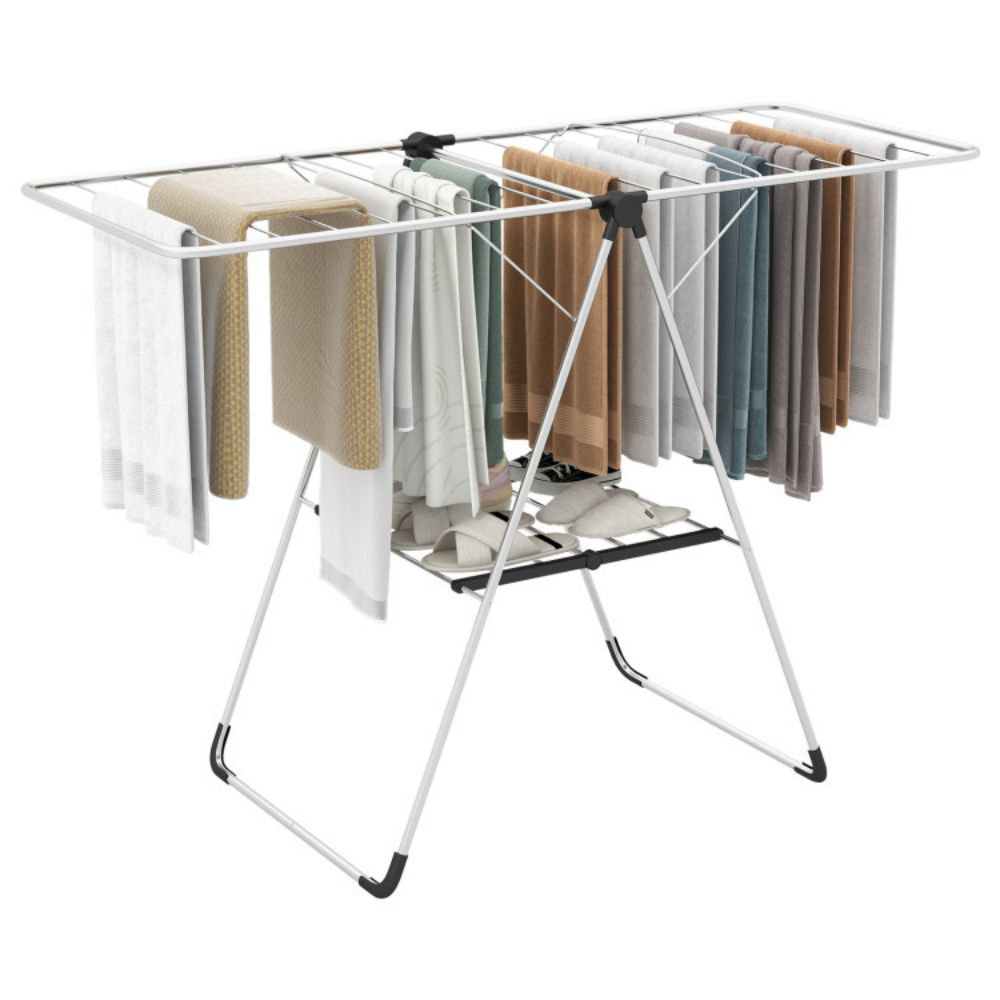 Rebrilliant 2-tier Laundry Drying Rack W/ Adjustable Wings Height Foot ...