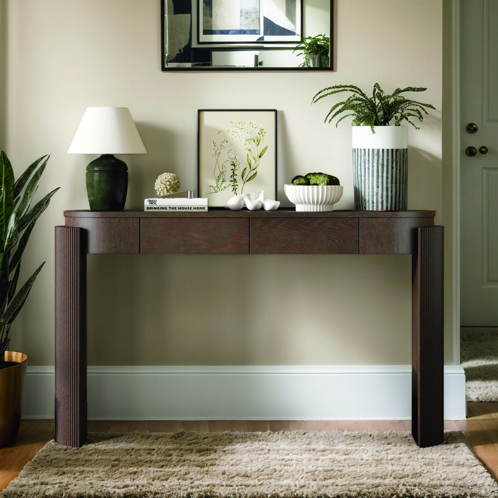 Latitude Run® Elegant Console Table With Fluted Leg Design And 2 ...