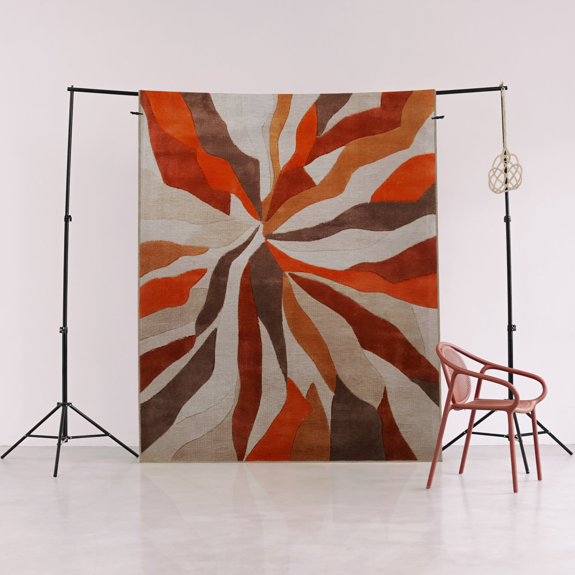 Corrigan Studio® Red-Beige Themed Falling Lightning Patterned Creative ...