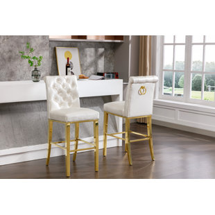Gold White Bar Stools & Counter Stools You'll Love | Wayfair