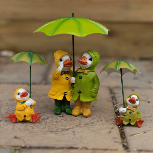 Happy Larry Duck Outdoor Garden Decorations With Umbrella, Waterproof ...