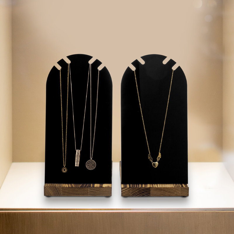 Ebern Designs Wood Base Necklace Jewelry Display Stand | Wayfair