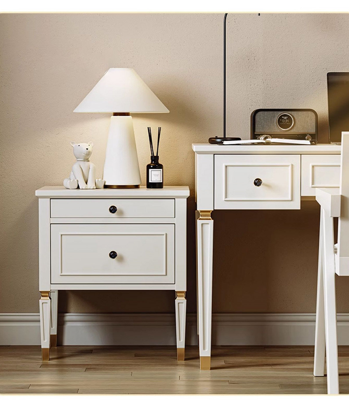 STONE DRAGON TILE ARTS LLC American Solid Wood Nightstand Small Bedroom ...