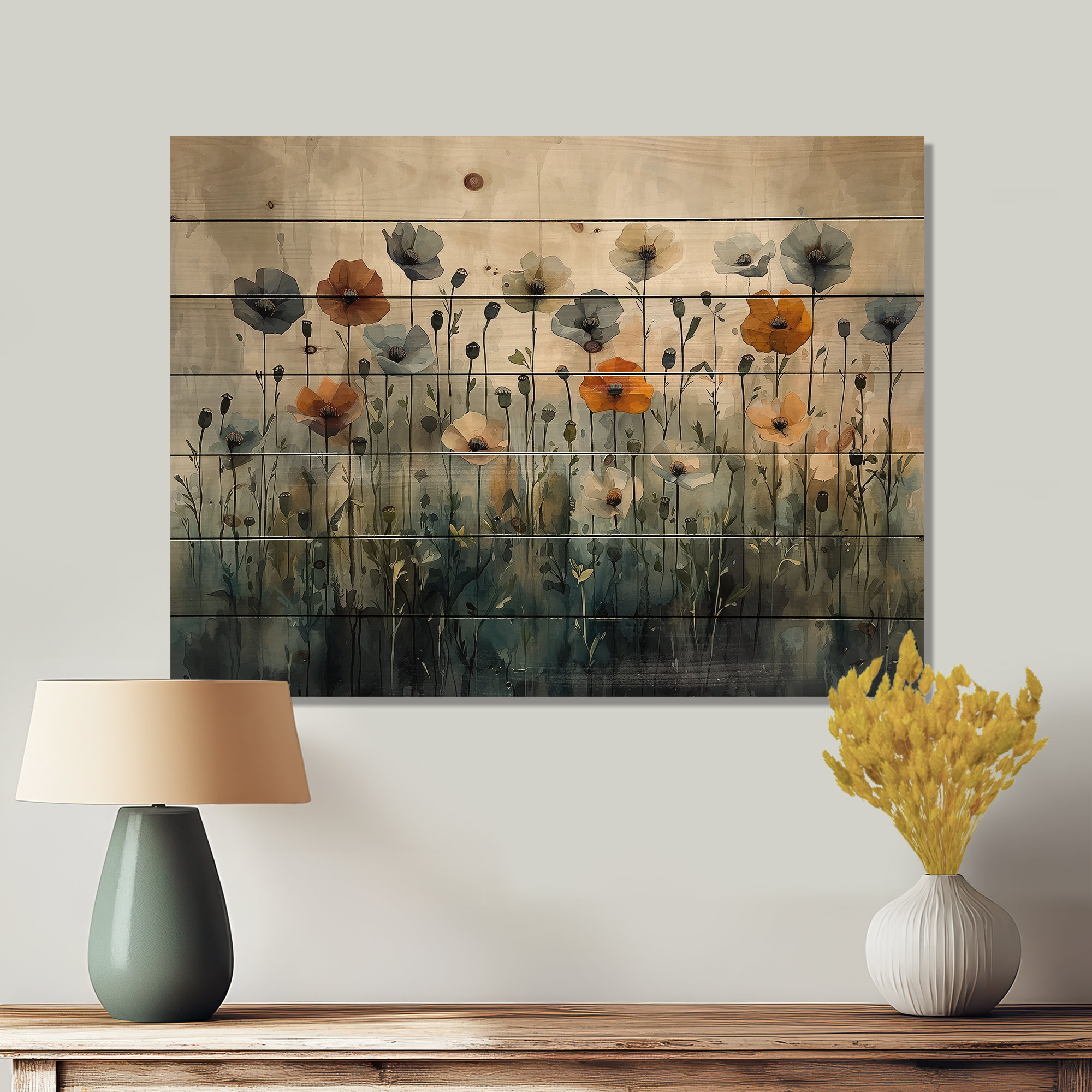 Ophelia & Co. Winter Minimalism Poppies Field III - Poppies Wood Wall ...