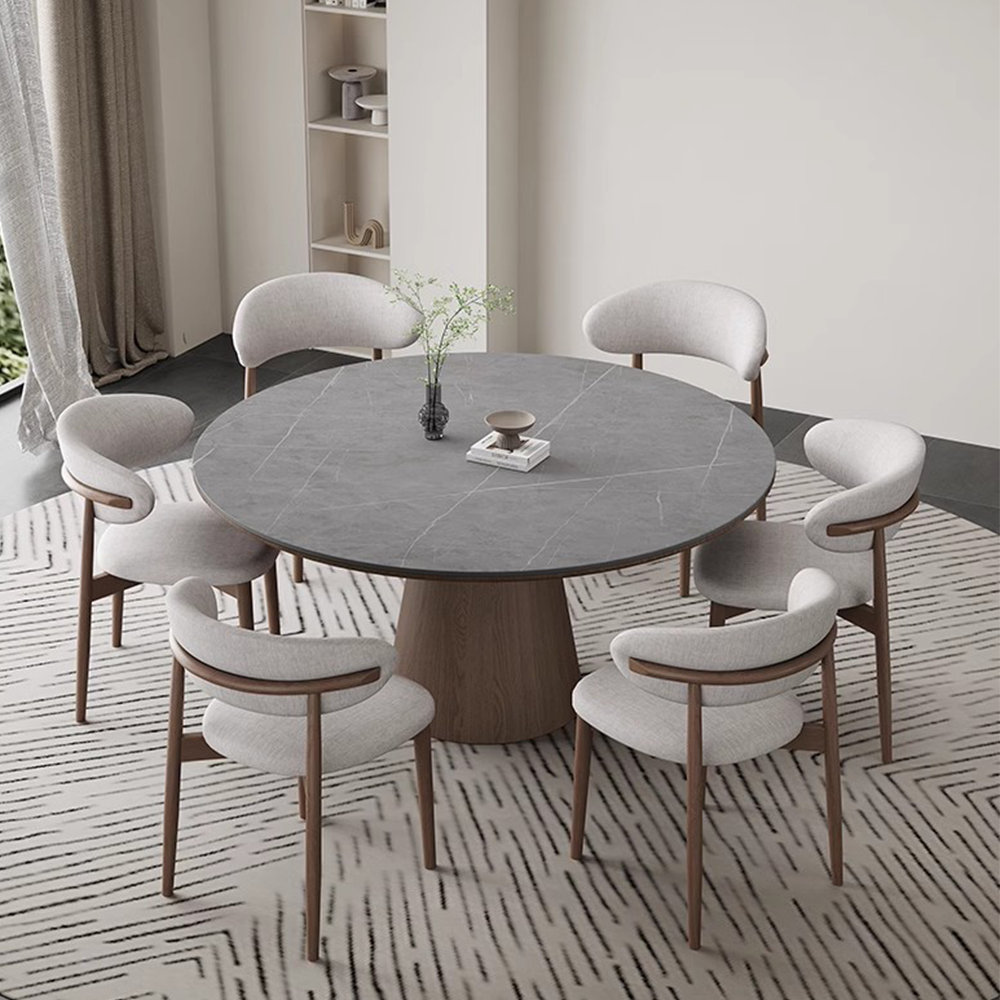 Greyleigh Modern Nordic Wood Rock-Plate Dining Table Chair Table ...