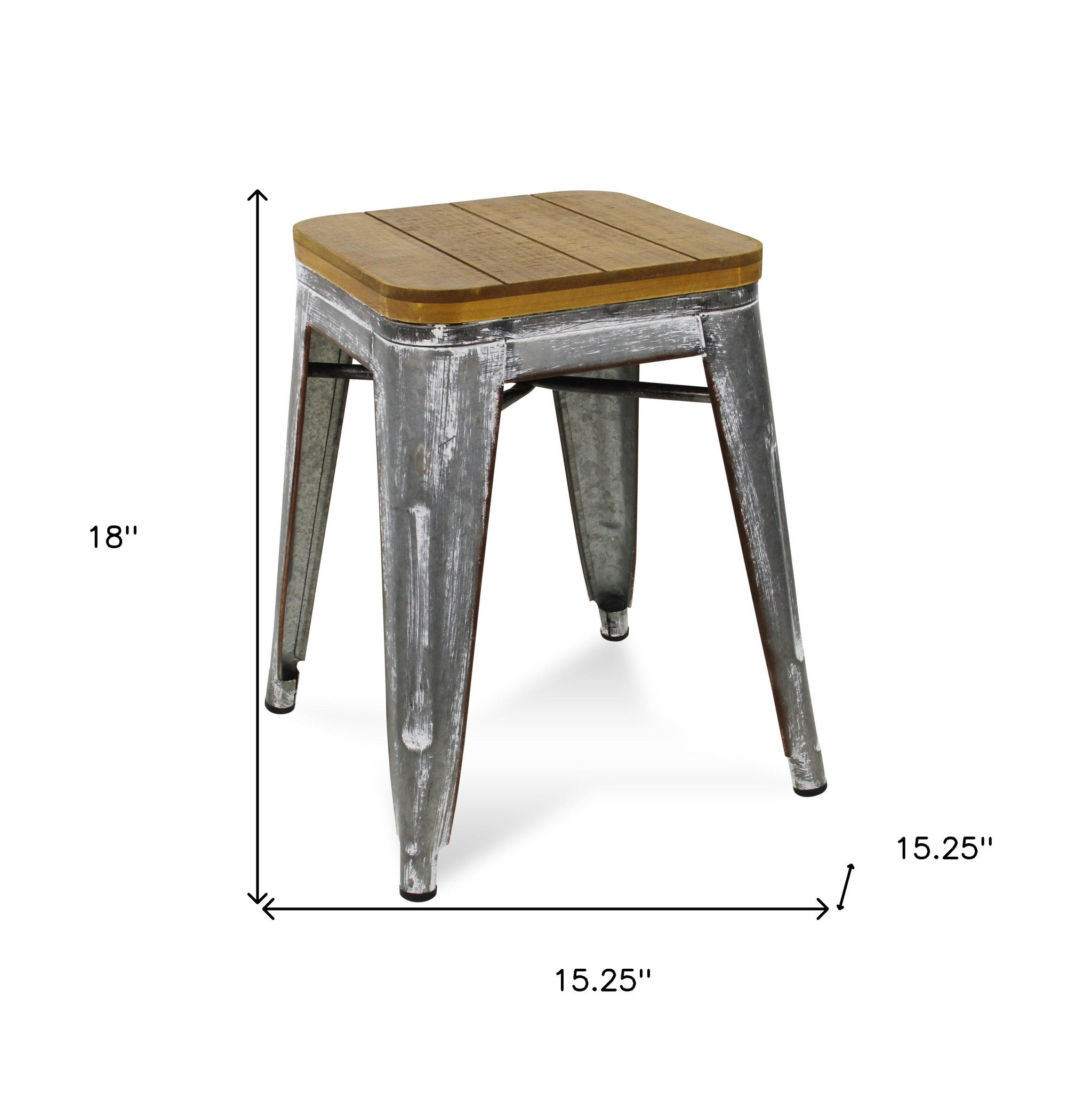 Williston Forge 18" Galvanized Metal Backless Chair | Wayfair