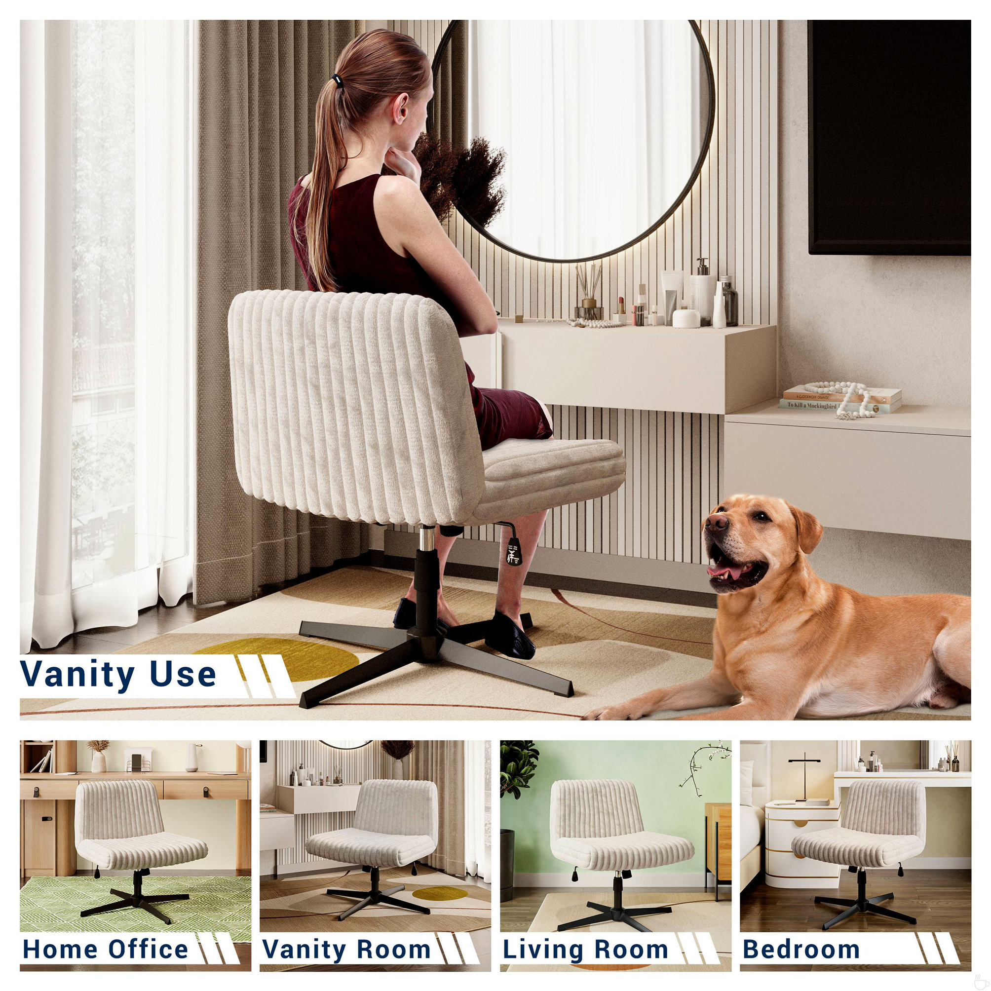 Mercer41 Cross Chair - Extra Wide Home Or Office Chair | Wayfair