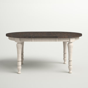 Laurel Foundry Modern Farmhouse Hebden Extendable Round Solid Wood ...