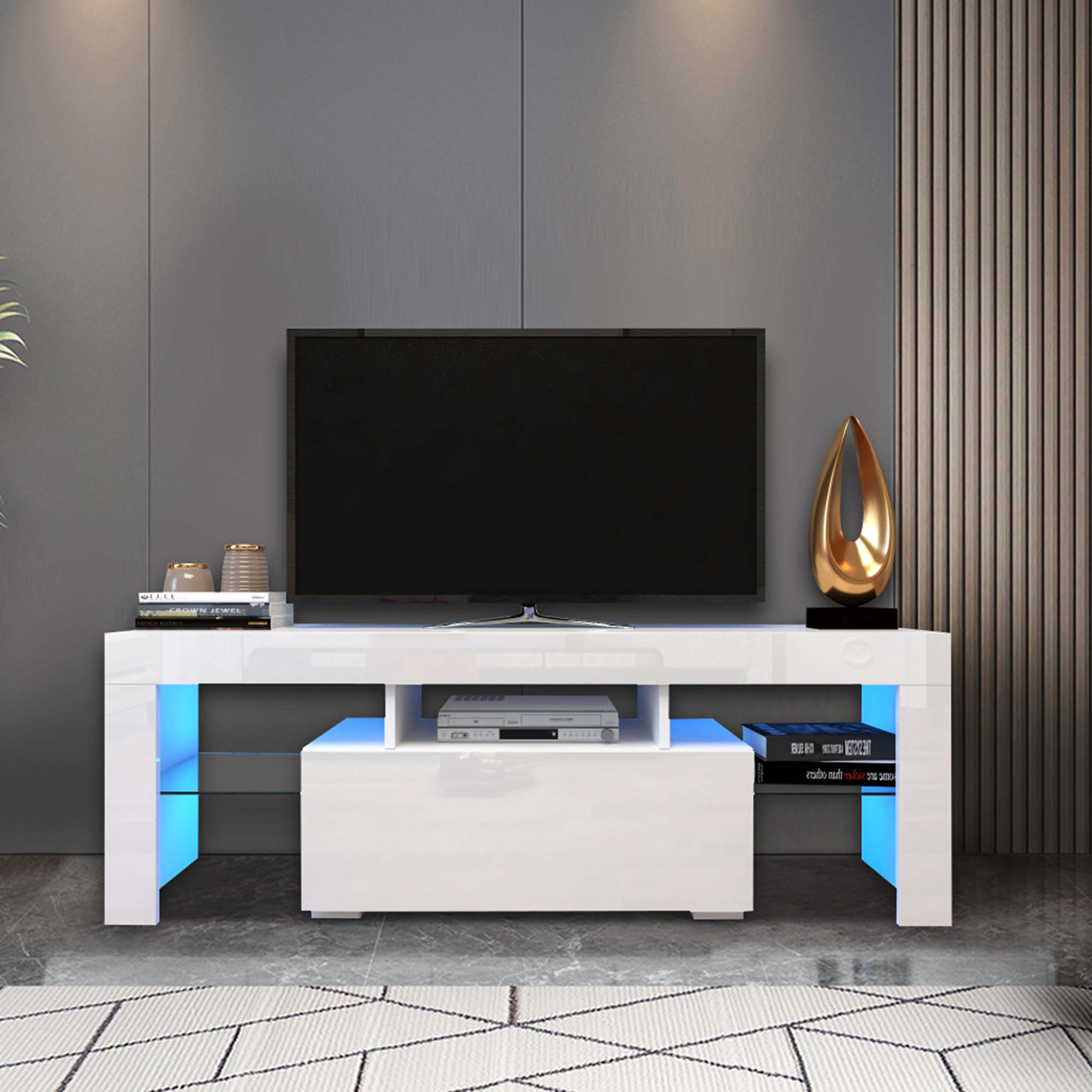 Ivy Bronx Daneca TV Stand with LED RGB Lights, Flat Screen TV Cabinet ...