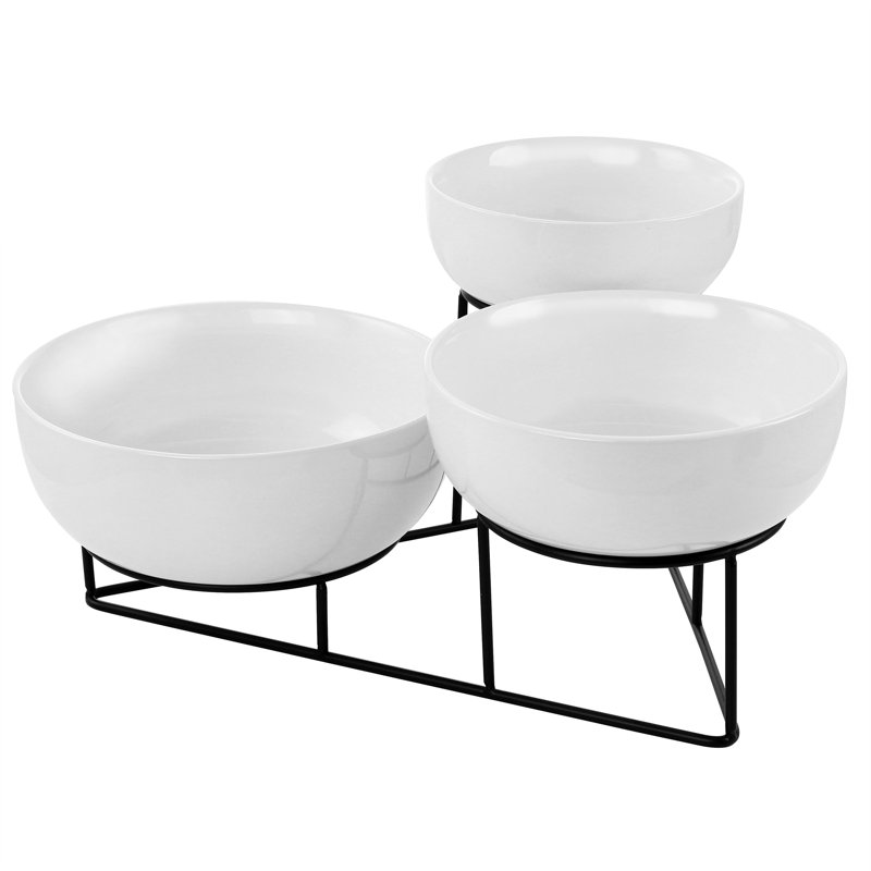 Gibson Elite 4 Piece Bowl Set With Metal Rack | Wayfair