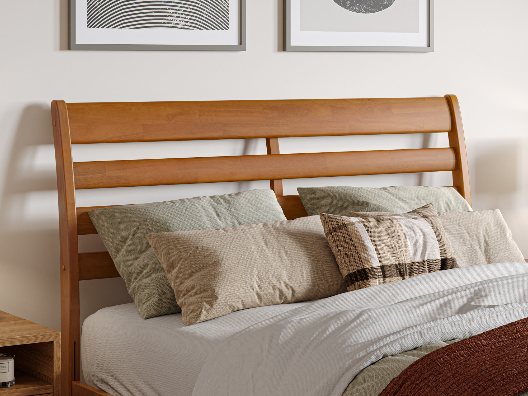 Lark Manor Ashmun Solid Wood Sleigh Slat Panel Headboard | Wayfair