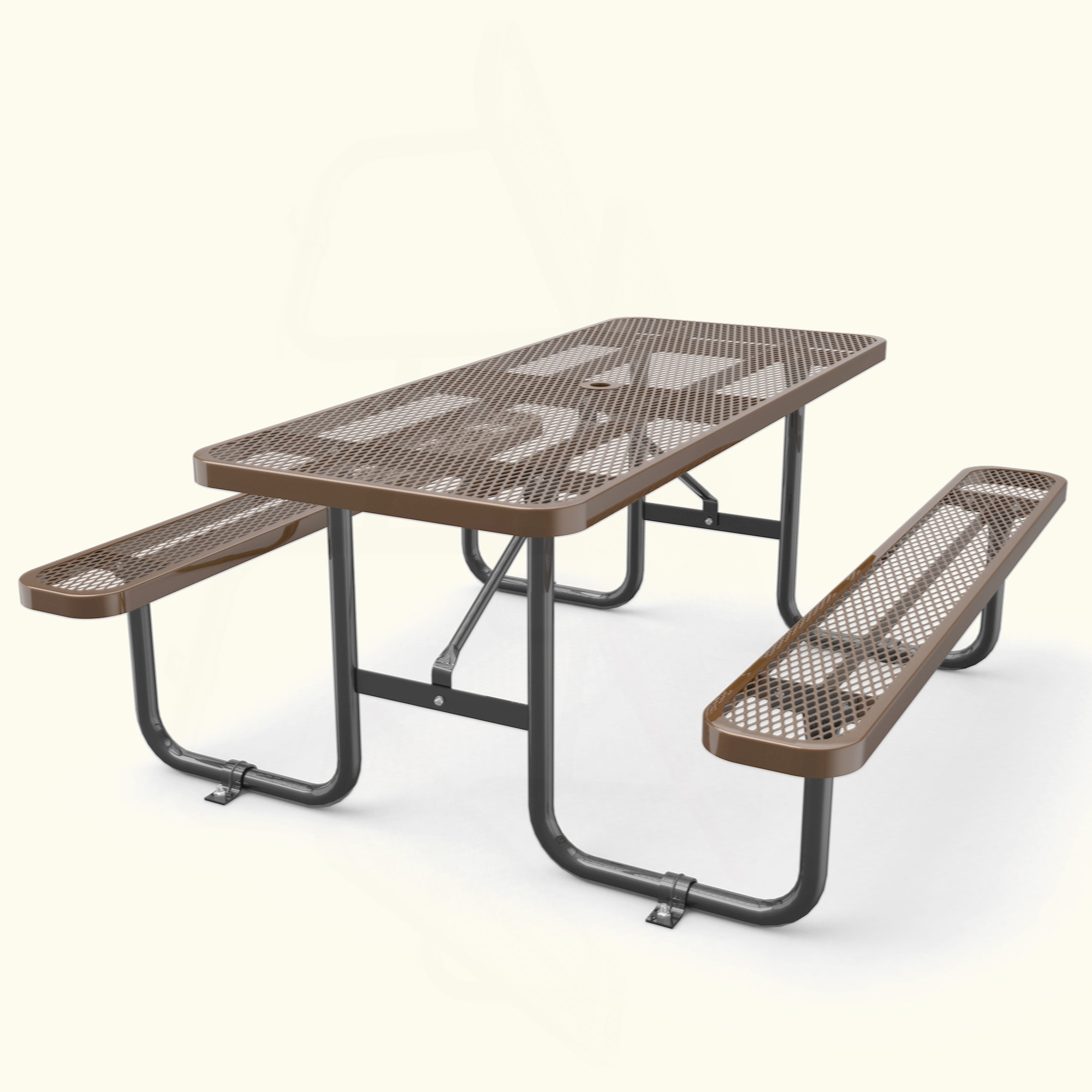 Hokku Designs Expanded Metal Rectangular Picnic Table | Wayfair