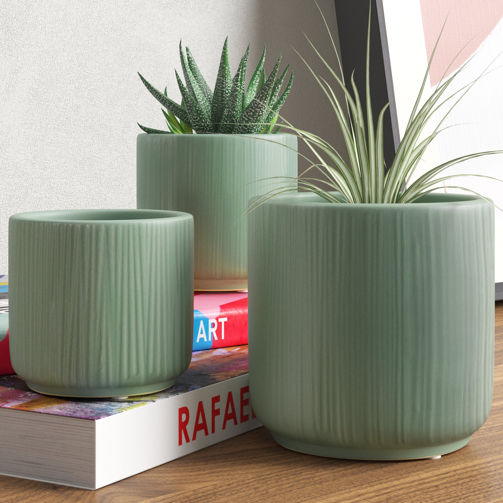 Wade Logan® Antonious 3-Piece Ceramic Pot Planter Set & Reviews | Wayfair