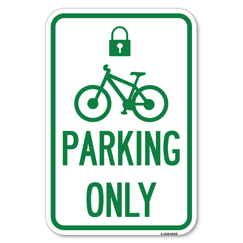 SignMission Parking Only (With Cycle And Lock Symbol)/23410 | Wayfair