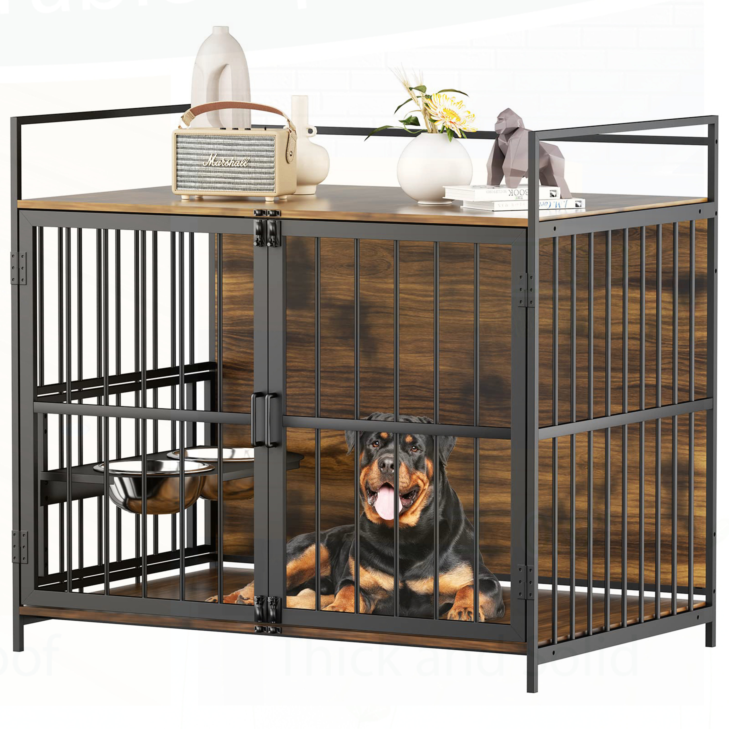 Tucker Murphy Pet™ Furniture Style Large Dog Crate with 360 ...