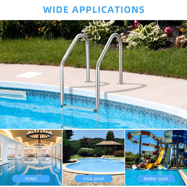 babevy Pool Ladder, 304 Stainless Steel Swimming Pool Ladder, Heavy ...