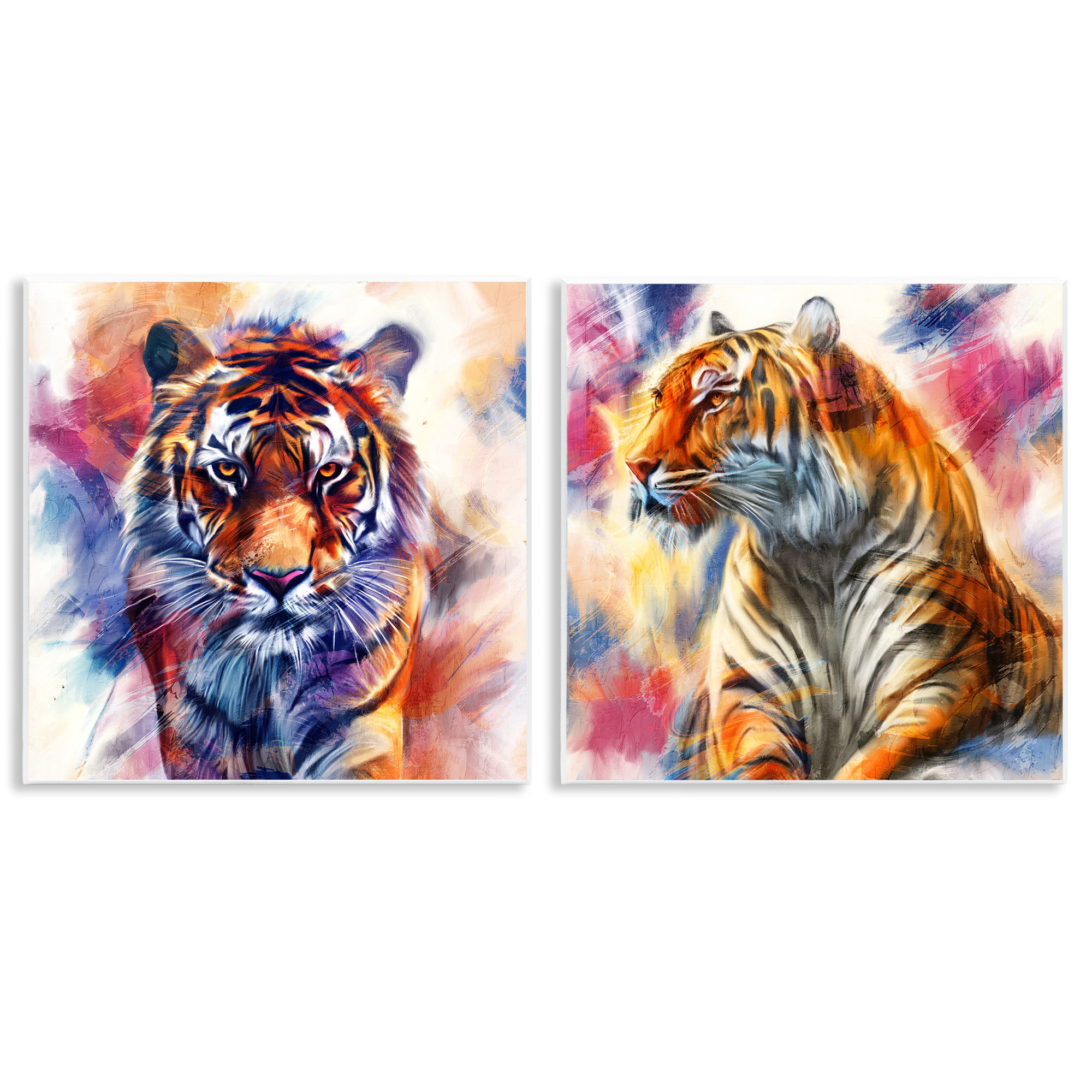 Ebern Designs In The Wild Fierce Tiger 2pc Wall Plaque Set, design by ...