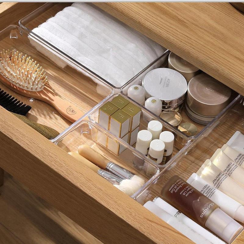 Rebrilliant 26Pack Large Clear Plastic Drawer Organizer Bins,Storage ...