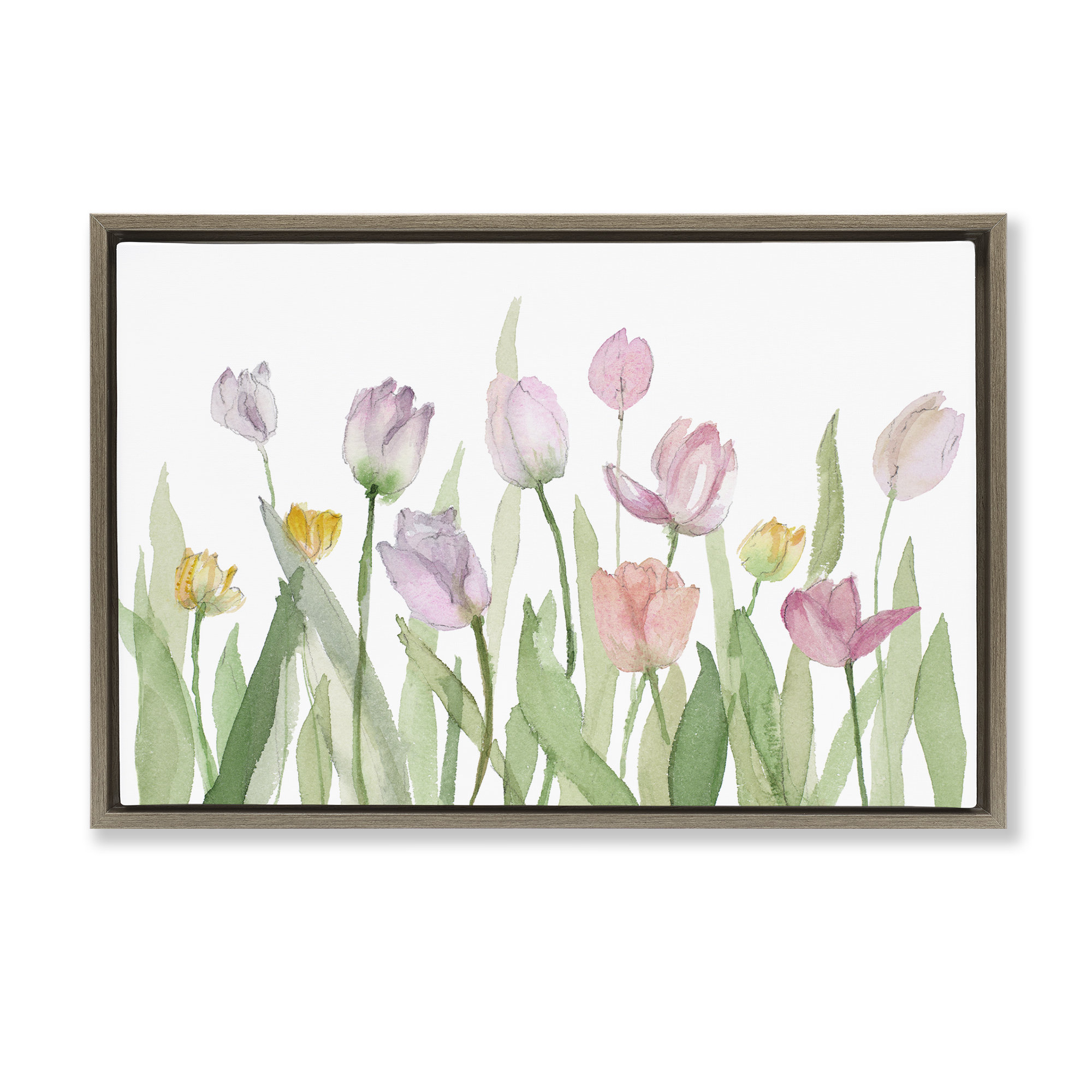Winston Porter Soft Pastel Tulips Framed Floater Canvas by Lanie Loreth ...