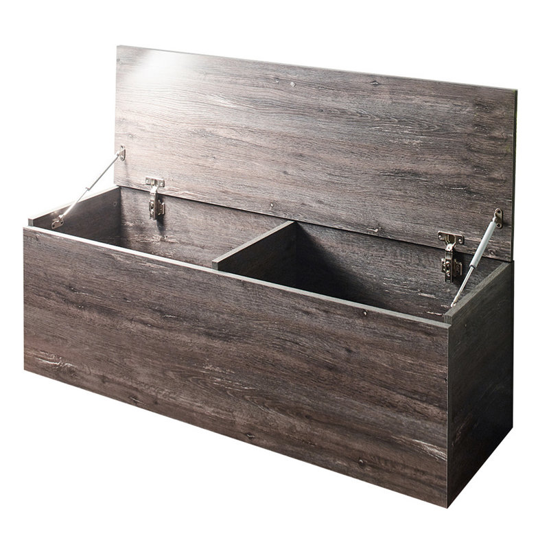 Benjara Lean Storage Bench Chest With Safety Hinges, Lift Top ...