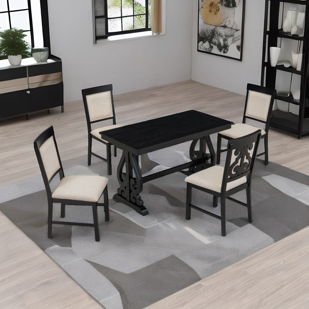 Red Barrel Studio® Chaniyah Rectangular 26'' L x 52'' W Dining Set ...