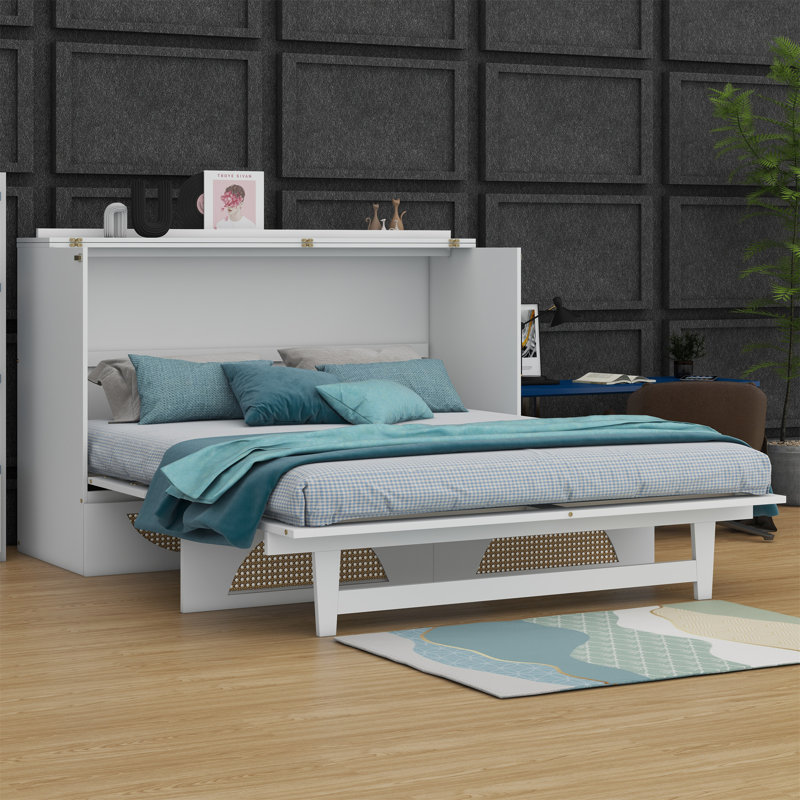 Latitude Run® Murphy Bed With Large Drawer,USB Ports And Outlets | Wayfair