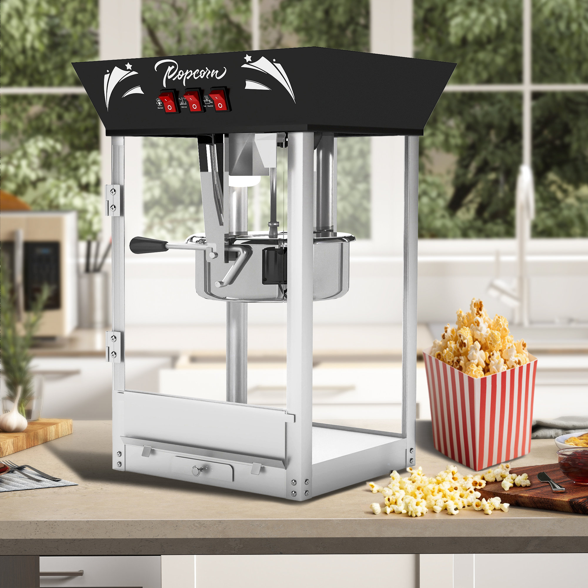 Kaitu 12 Ounce Commercial Popcorn Maker Machine 850W Countertop Popcorn ...