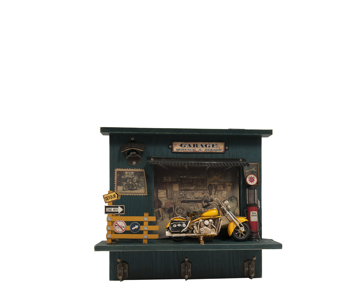 Winston Porter Vintage Harley Motorcycle Shadow Box on Wood Wall Décor ...