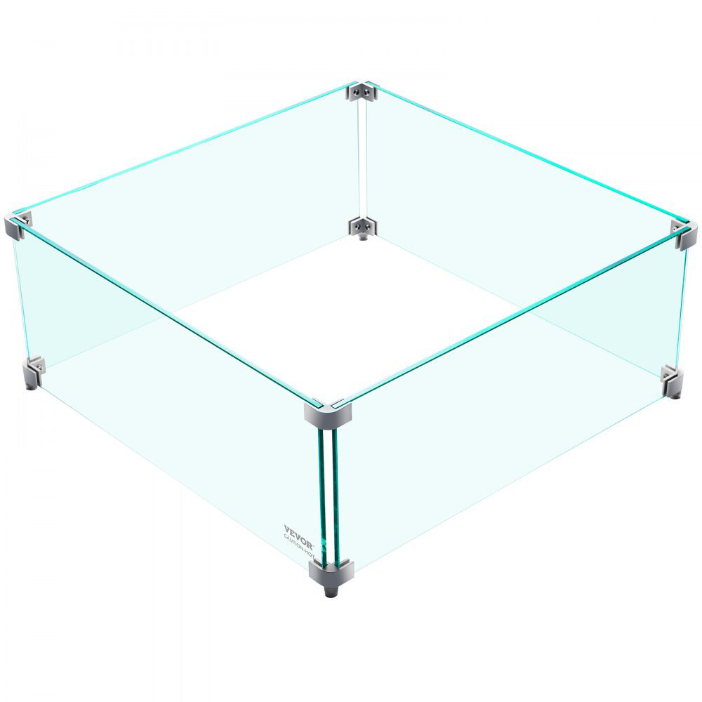 Stellweilan Tessberg Fire Pit Wind Guard, 14 x 14 x 6 Inch Glass Wind ...