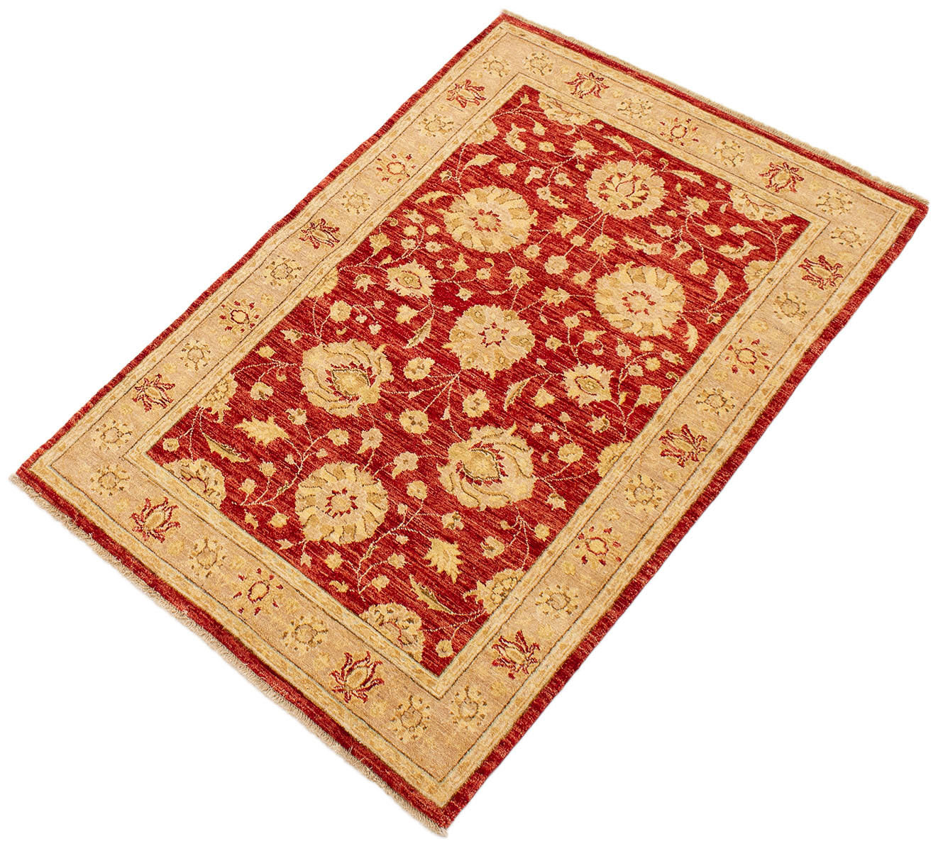 Charlton Home® One-of-a-Kind Orrick Hand-Knotted 2010s Chobi Red/Ivory ...
