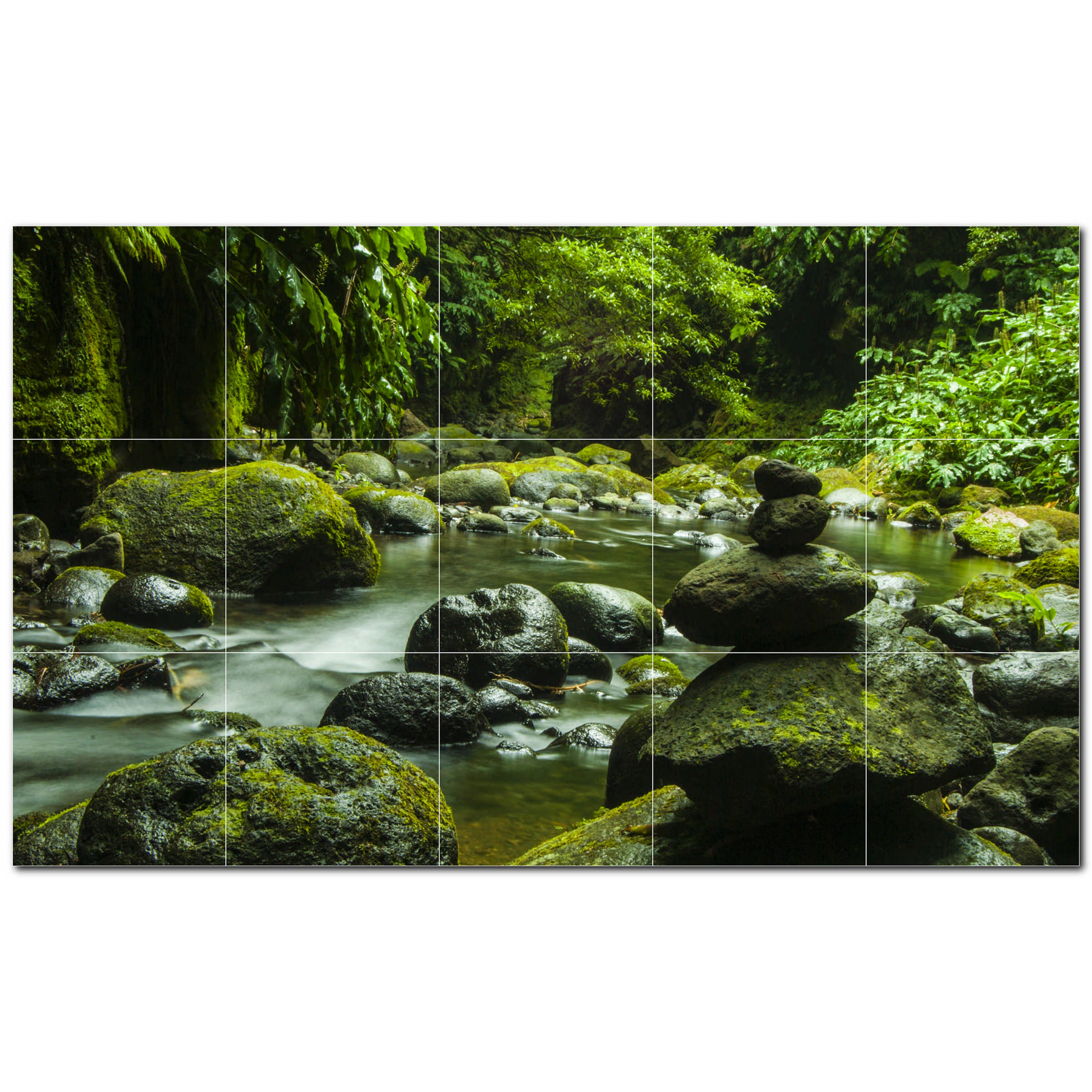 Picture-Tiles.com 40" x 24" Ceramic River Photo Decorative Mural Tile ...