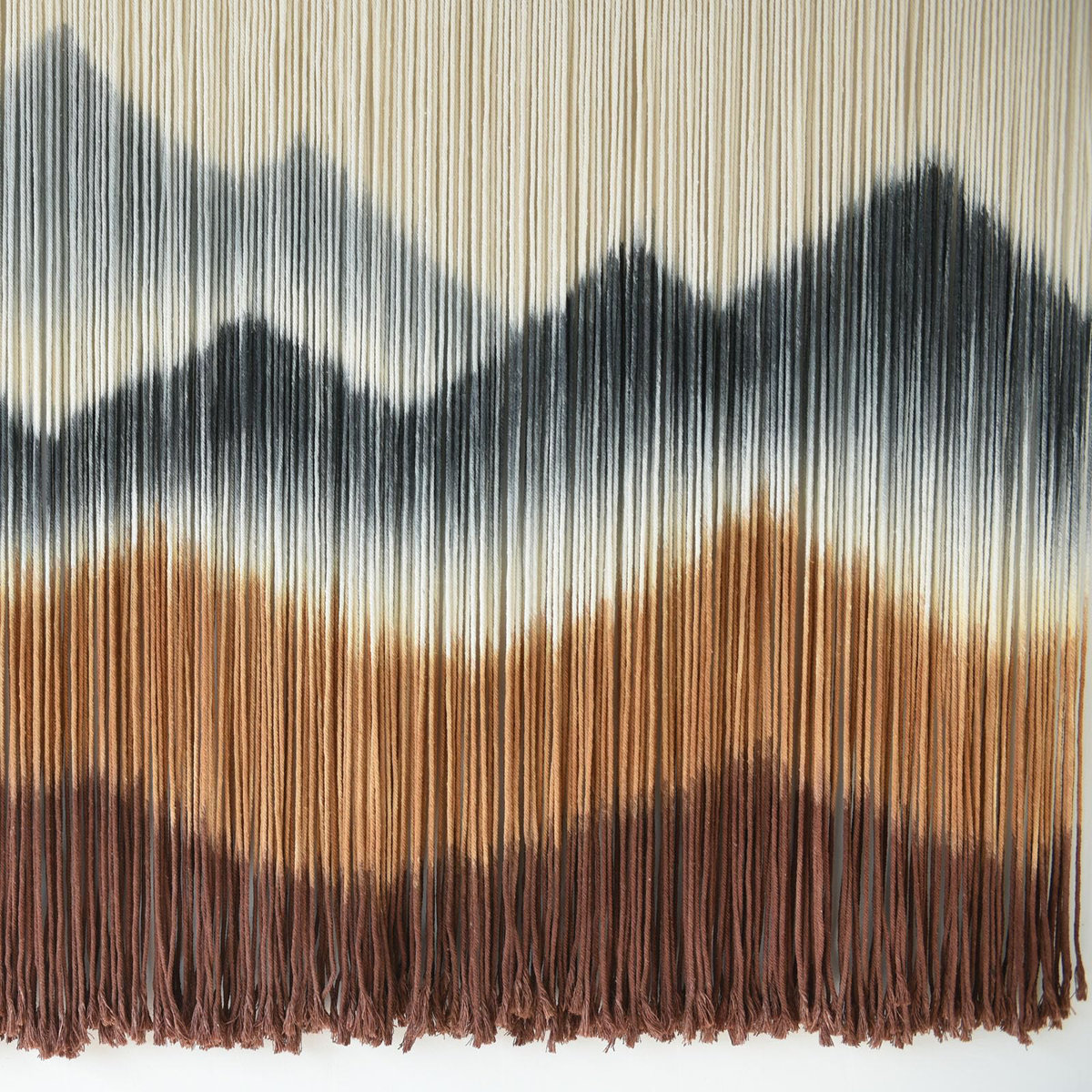 East Urban Home Macrame Wall Hanging Mountain Wall Art Dip-Dyed Macrame ...