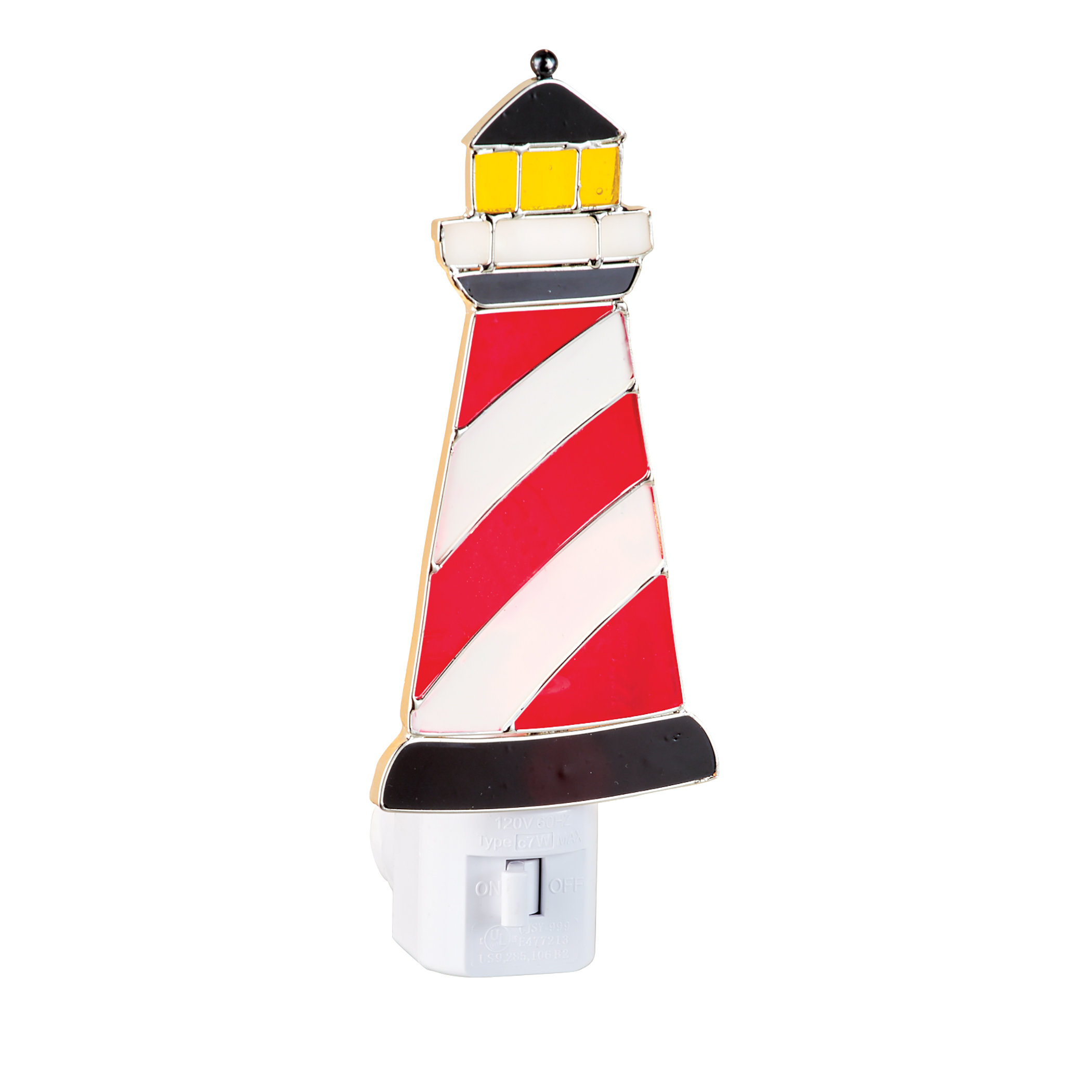 Winston Brands Coastal Lighthouse Stained Glass Design Night Light ...