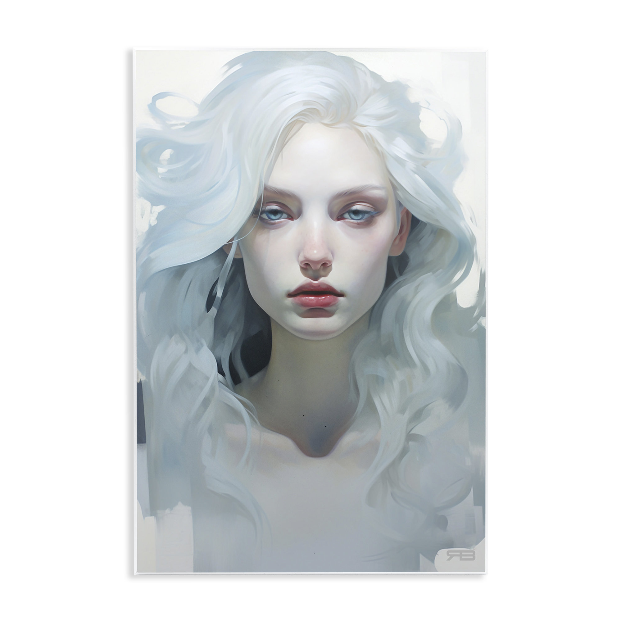 Dakota Fields Flowing Hair Visage Wall Plaque Art by Roozbeh Bahramali ...