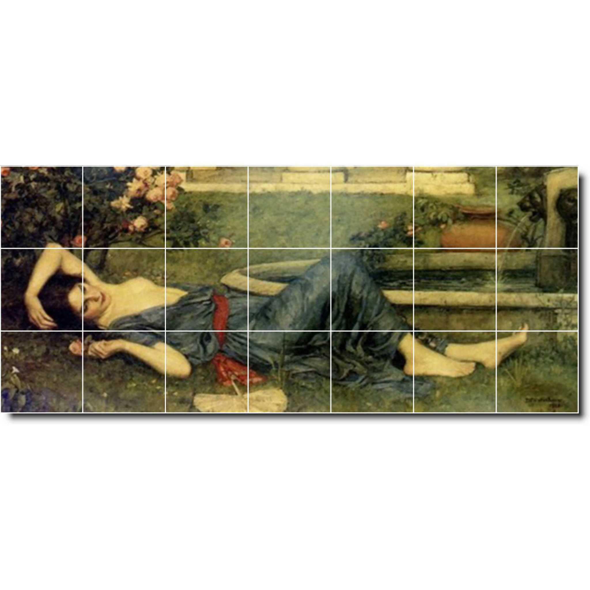 Picture-Tiles.com 84" x 36" Ceramic Painting Decorative Mural Tile 12 ...