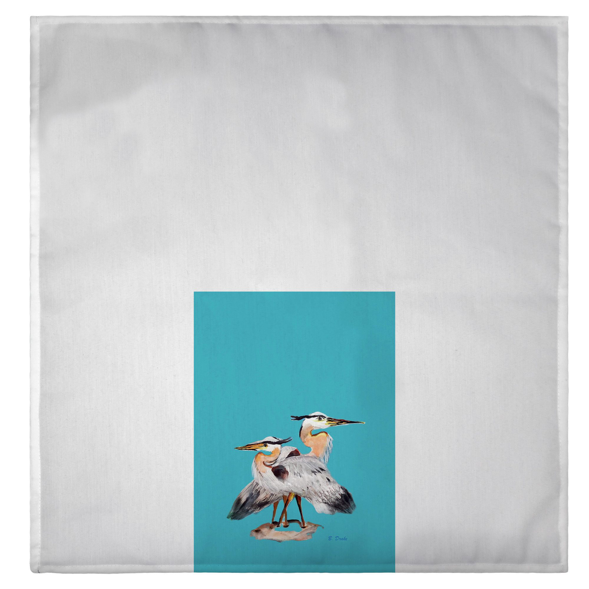 Highland Dunes Mr & Mrs Blue Heron Teal Guest Towel | Wayfair