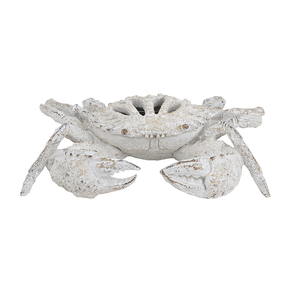 A&B Home Coral Look Crab 11" x 7.5" x 2.5" White | Perigold