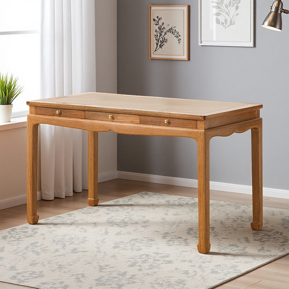 Winston Porter Classic Brown Rectangular Solid Wood Desks | Wayfair