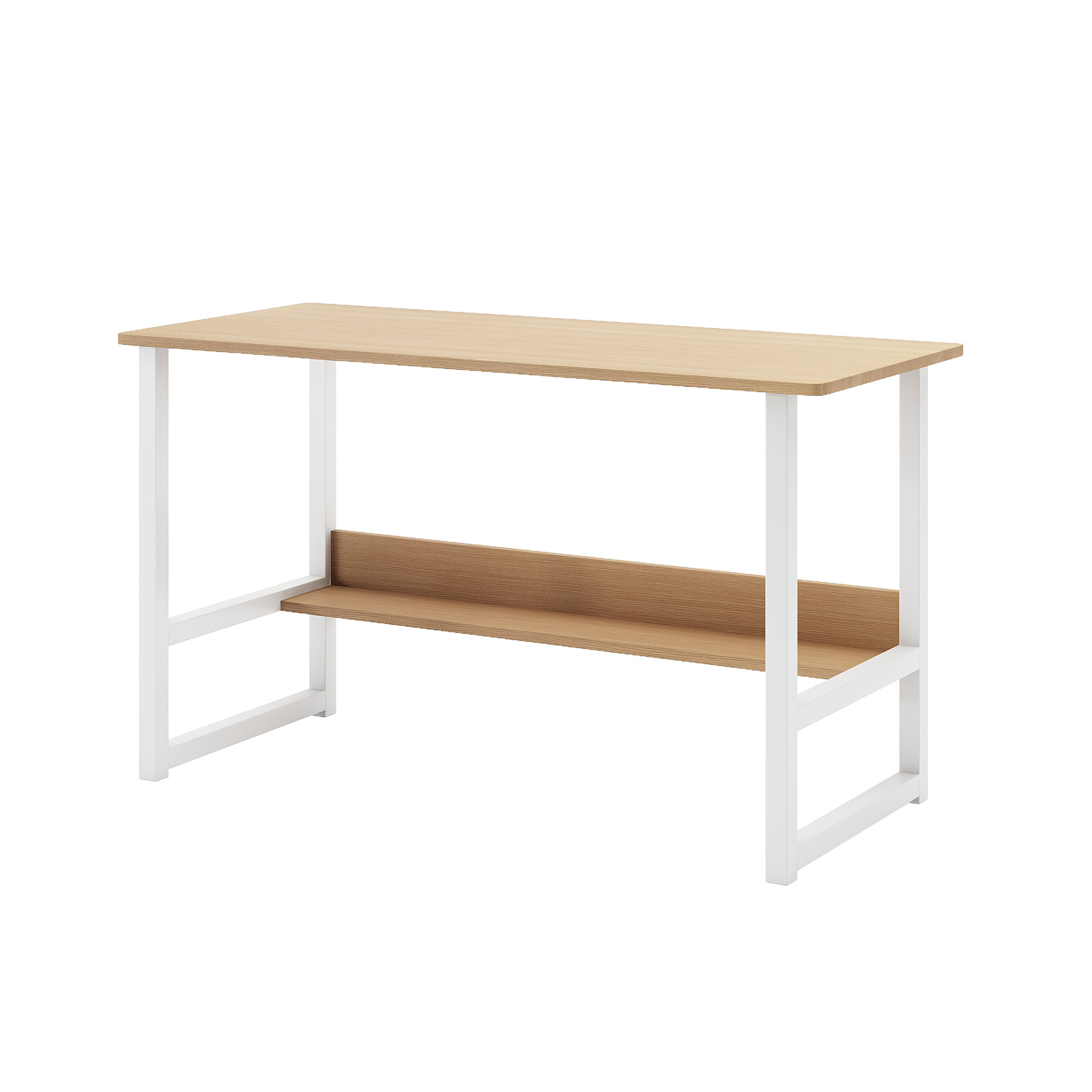 17 Stories Home Office Desk With Bookshelf – Simple Wood Study Desk ...