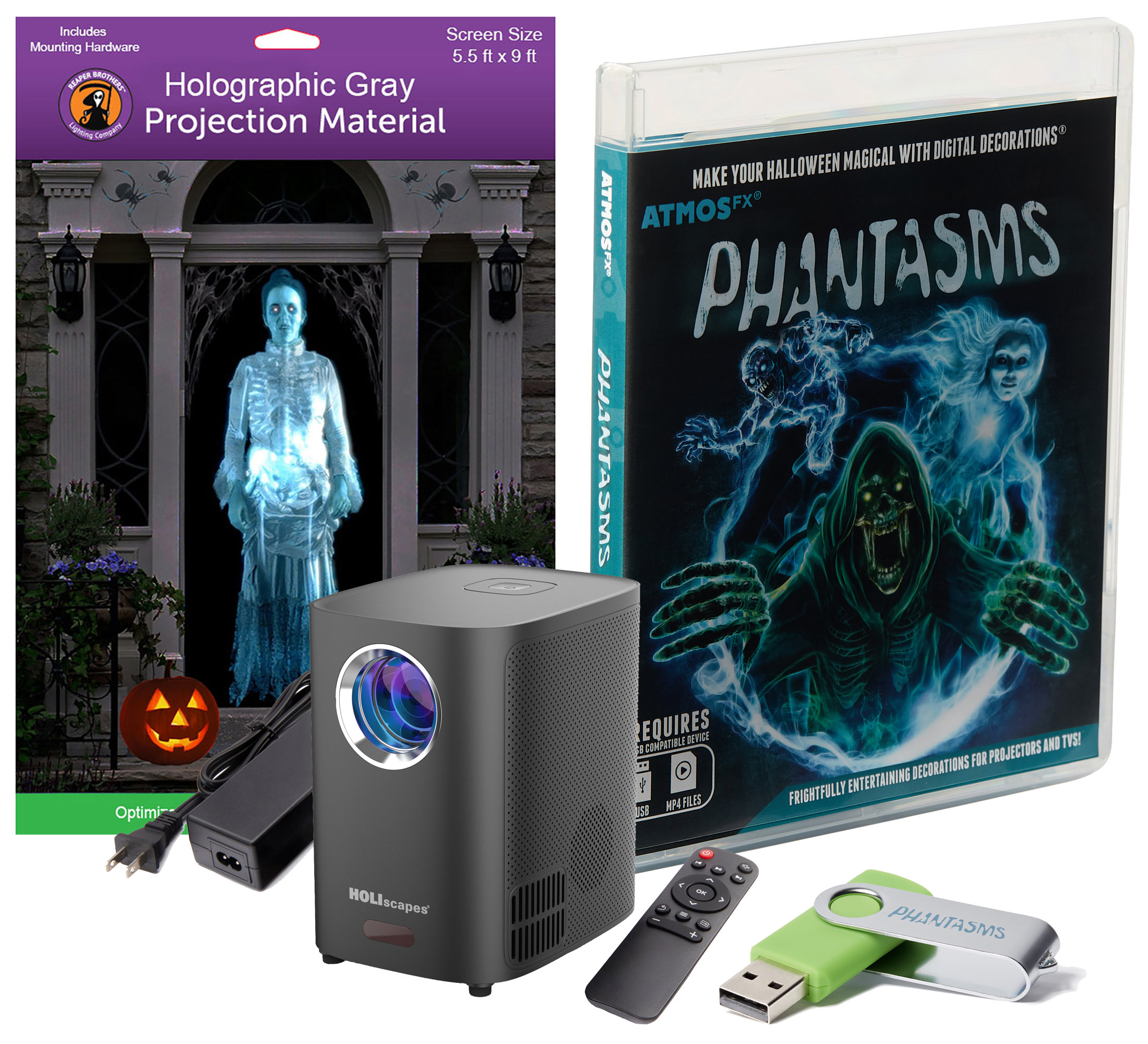 HoliScapes® USB Projector Kit - AtmosFx Phantasms on USB + Projector ...