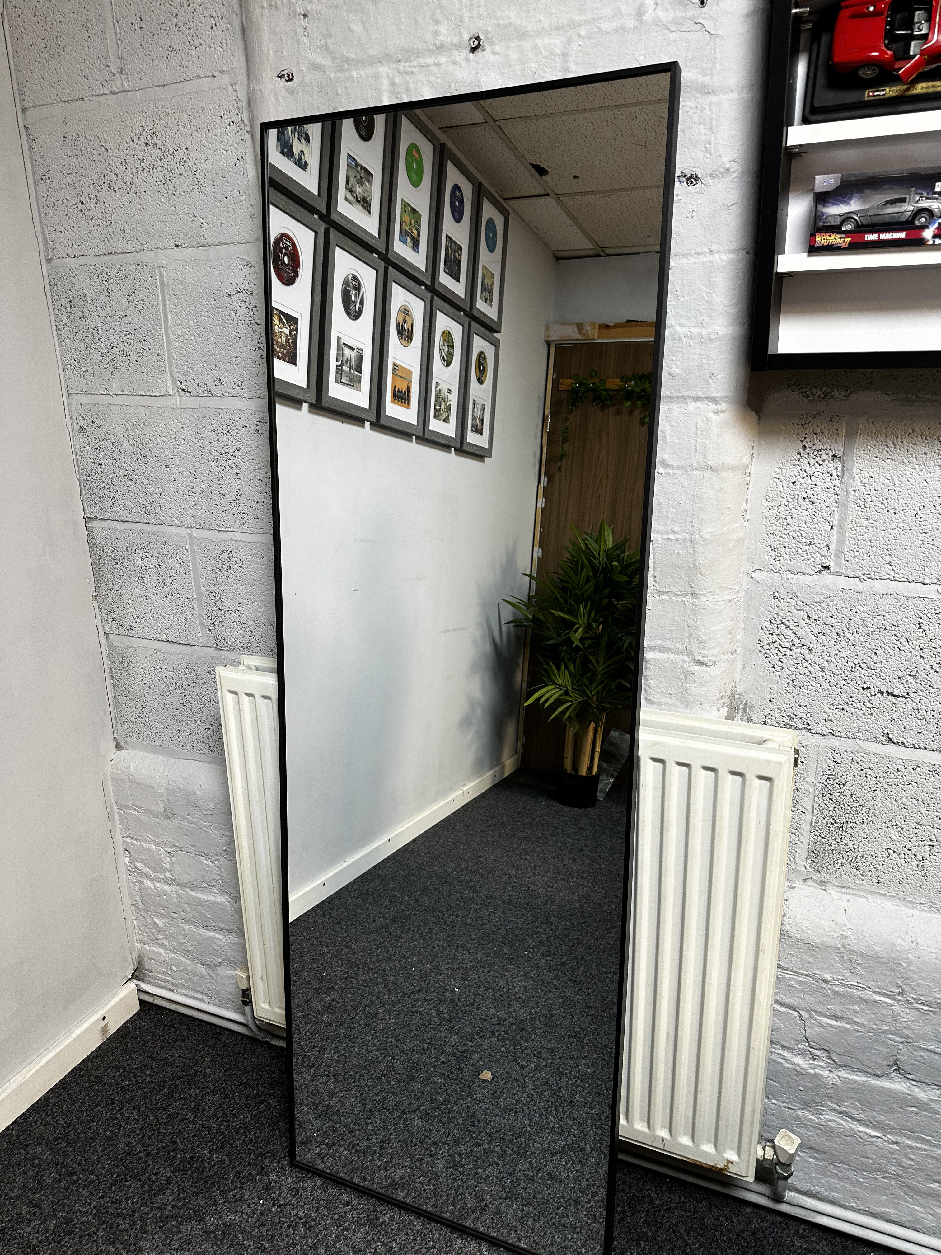 Andrew Gerard Mirrors Metal Wall & Leaner Mirror in Black & Reviews ...