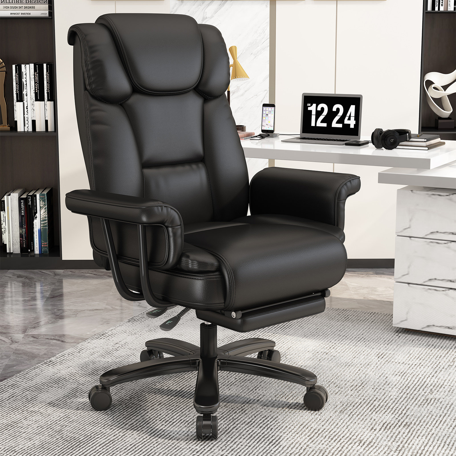 Latitude Run® Big and Tall Office Chair, Executive Chair with Wide Seat ...