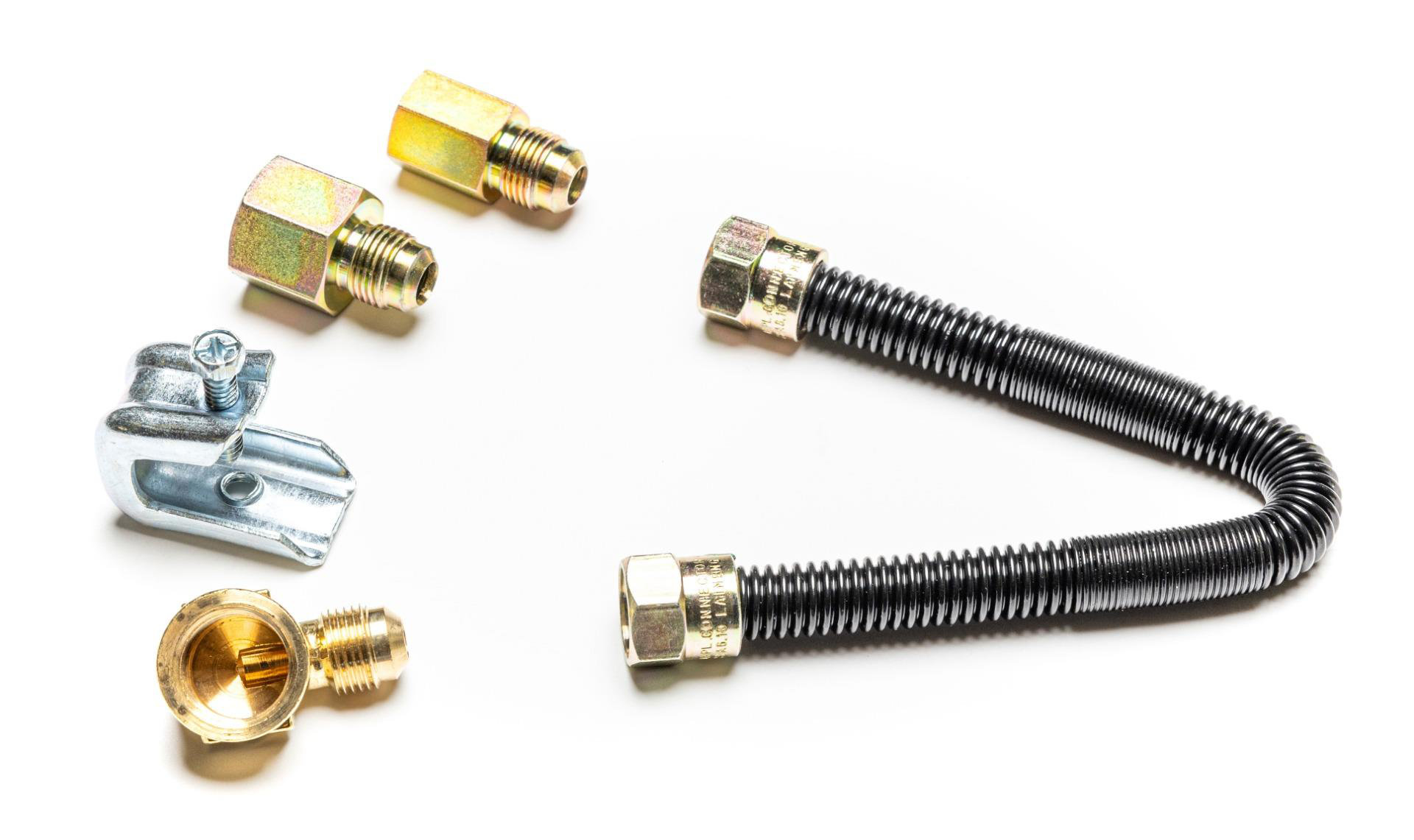 Dreffco Gas Burner Non-Whistle Flex Line Connection Kit for Fireplace ...