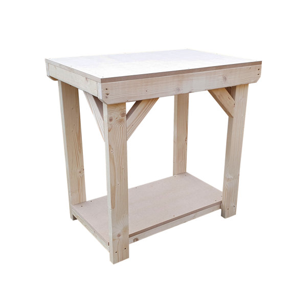 August Grove Novinger 60cm Solid + Manufactured Wood Craft Table ...
