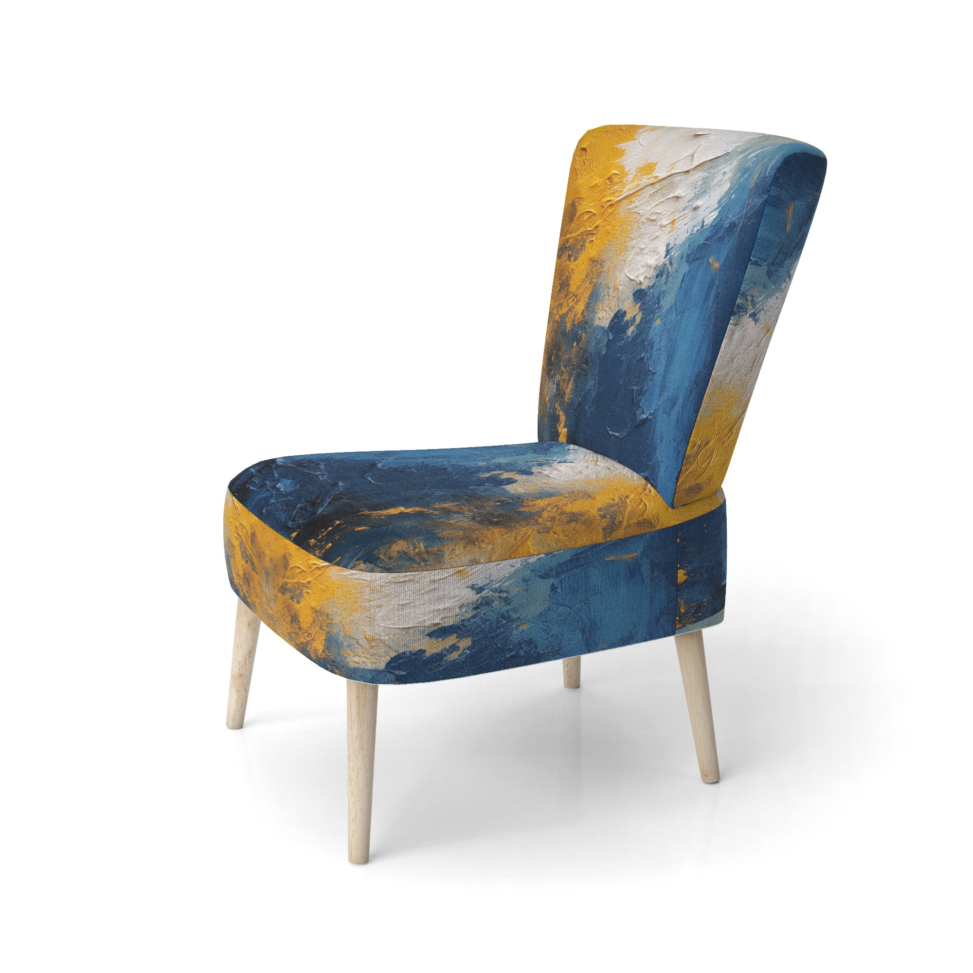 Ivy Bronx Blue Yellow Intuitive Expressions I - Upholstered Modern ...