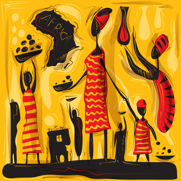 Langley Street® Keim Abstract African Art, Africa Safari, Tribal Life ...