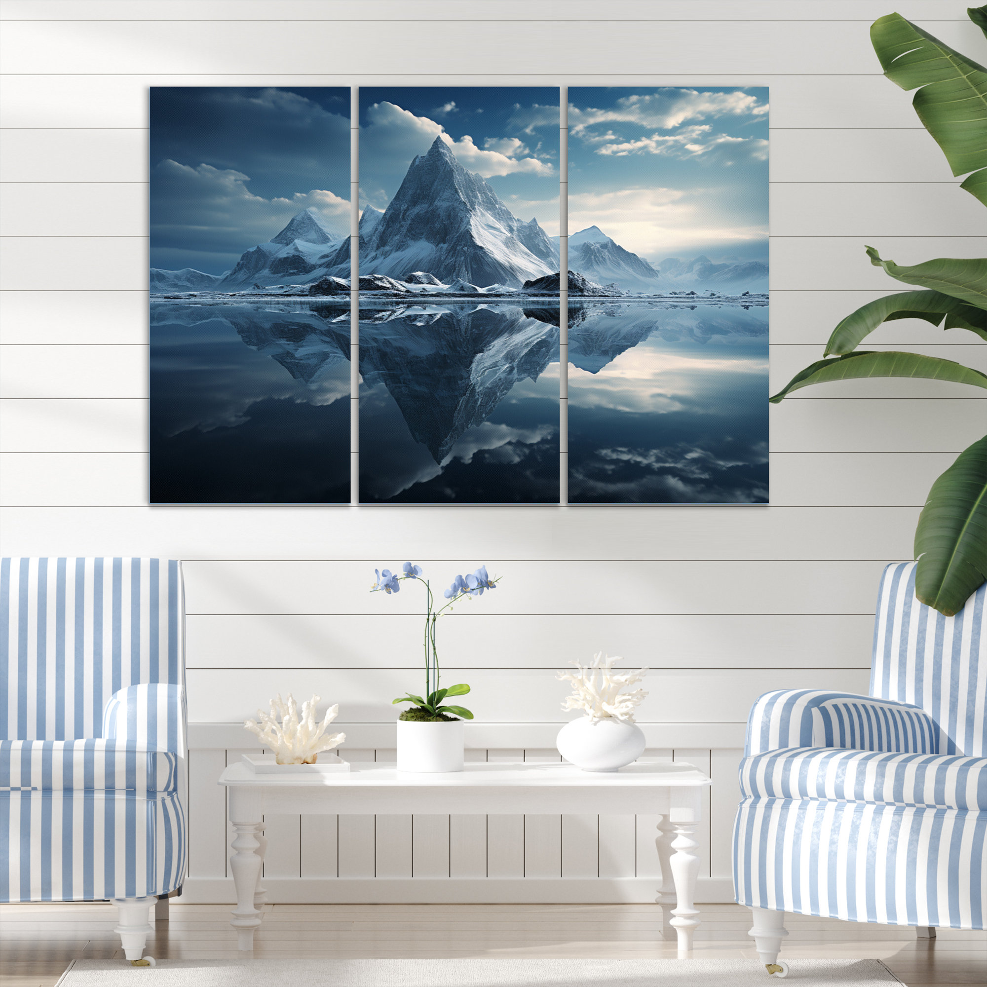 Design Art Teal Iceberg Frozen Symphony - Landscapes Metal Wall Decor ...